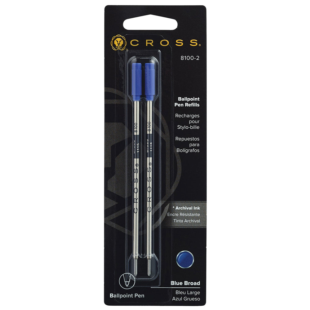 Cross Ballpoint Pen Refill - Blue - Broad - 2-pack 8100-2– swoveldirect.com