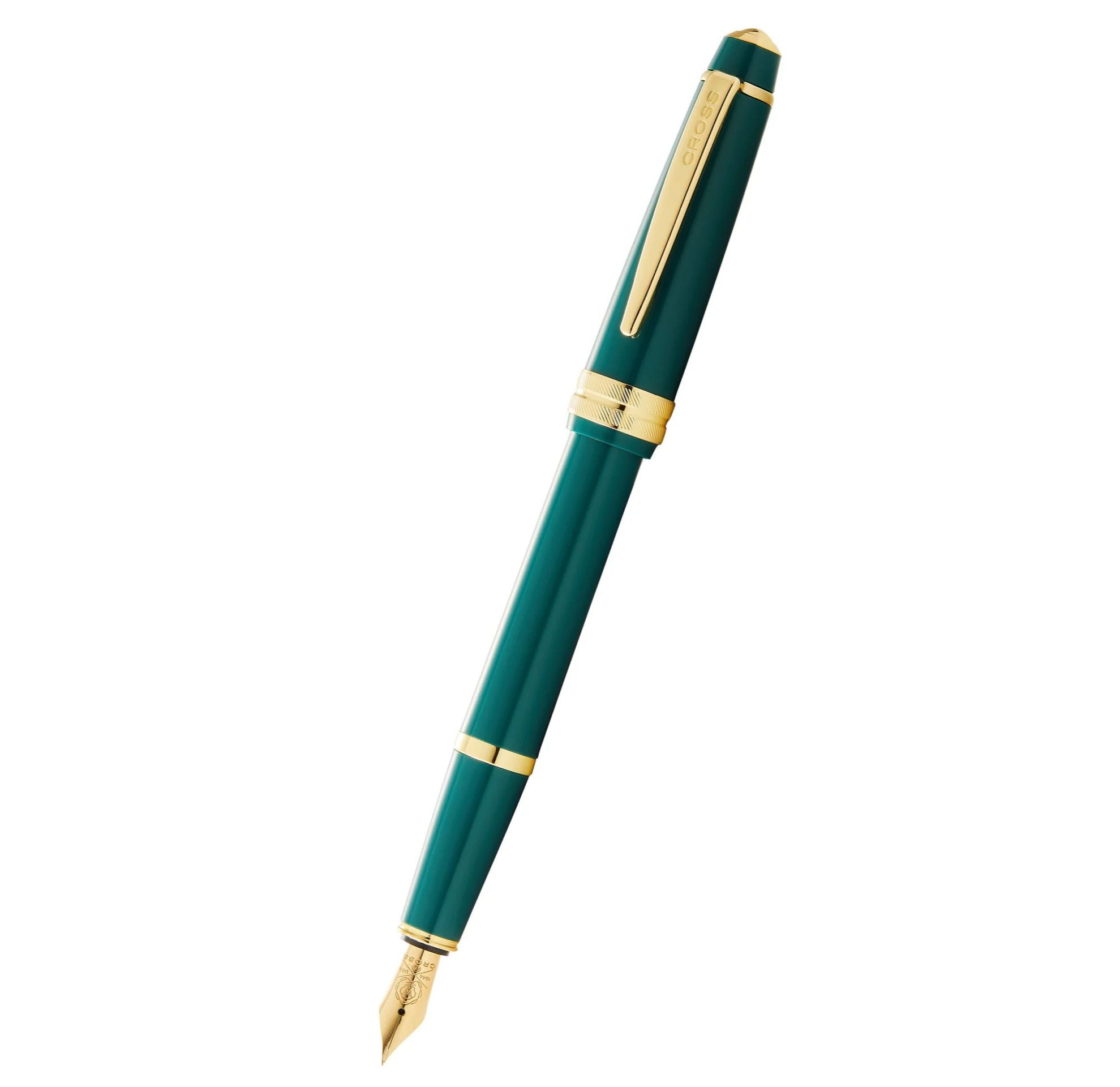 Cross Bailey Light™ Polished Green Resin and Gold Tone Medium Nib Foun ...