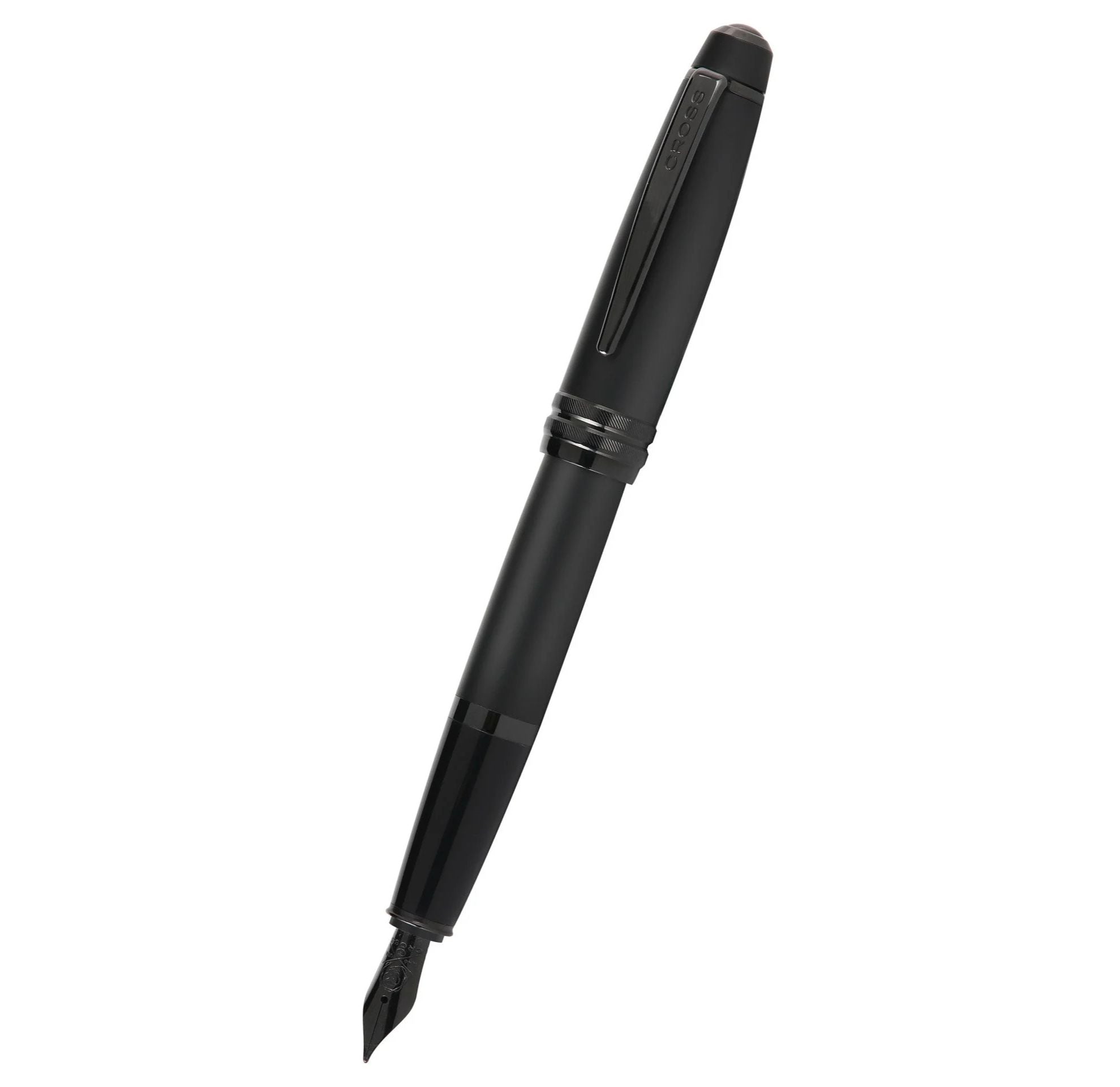 Cross Bailey™ Matte Black Lacquer Stainless Steel Medium Nib Fountain ...