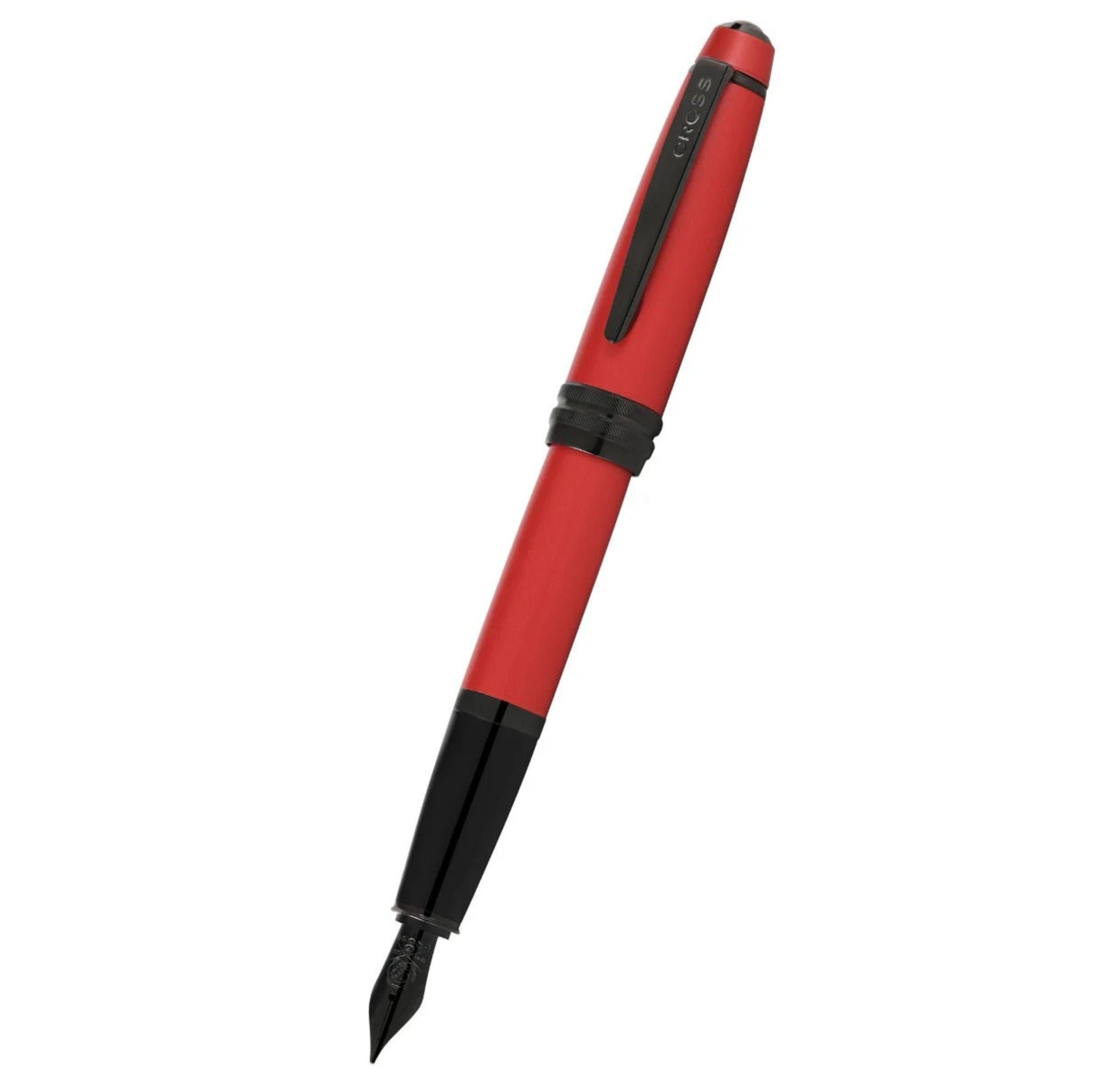 Cross Bailey Matte Red Lacquer Stainless Steel Fine Nib Fountain Pen A ...